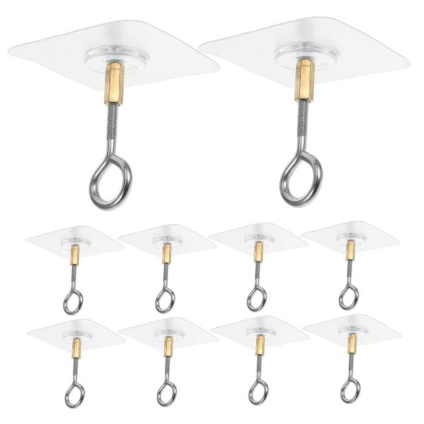 商品名:  Cabilock 12 Pcs Heavy Duty Adhesive Ceiling Hooks No Drill Strong Sticky Plant Hangers for Kitchen Bathroom Indoor...