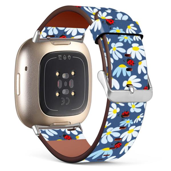 商品名:  Mingdao Compatible with Fitbit Versa 4 / Versa 3 / Sense 2 / Sense Stylish PU Leather Band Replacement Strap, Dais...