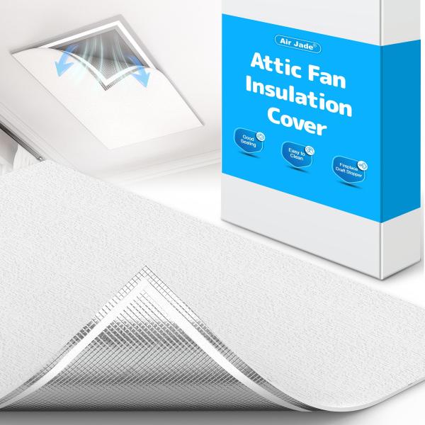 商品名: Air Jade 屋根裏ドア断熱カバー、フープ&amp;ループファスナー付き断熱材全体の家全体の通気口カバー、屋根裏天井シャッターベント用、通風をシャットアウト、簡単にカットしてフィット、55 x 39インチ Air Jade A...