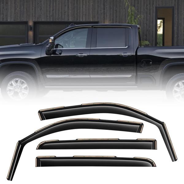 商品名:  FormiPow in-Channel Window Visors Rain Guards for 2020-2025 Chevy Silverado &amp; GMC Sierra 2500HD/3500HD Crew Ca...