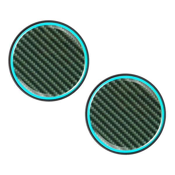 商品名: Dogary 車用カップコースター2点、滑り止め発光カバースクラッチカーコースター、パーソナライズされたカーボンファイバーパターン断熱カバー埋め込みカバー、ユニバーサル2.85インチラウンドマット(ブラック) Dogary 2 P...