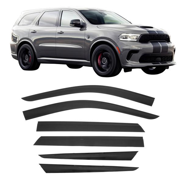 商品名:  IKON MOTORSPORTS Tape on Window Visors Compatible with 2011-2026 Dodge Durango, Slim Style Acrylic Smoke Tinted Ra...