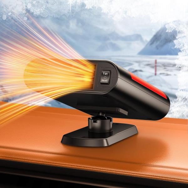 商品名: DICMKYカーヒーター、12Vポータブルヒータープラグイン暖房および冷却ファン、車用小型デフロスターフロントガラスウィンドウヒーター、360°回転高速加熱ウィンターデフォッガー霜取りアクセサリー トラックバンSUV用 DICMK...