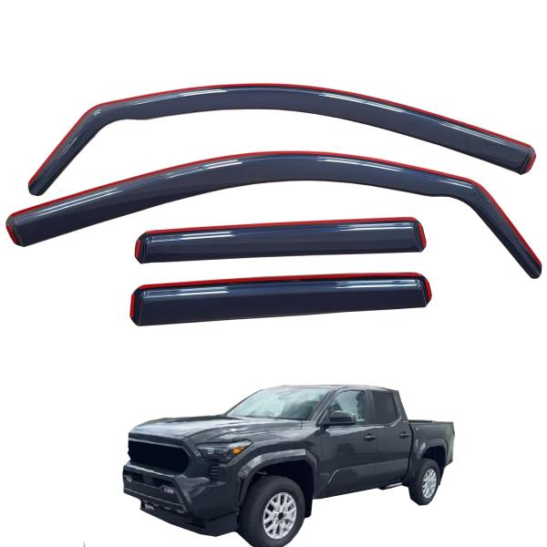 商品名: Gldifa インチャネル ウィンドウバイザー トヨタ タコマ クルーキャブ 2024-2025 フルサイズドア ウィンドディフレクター レインガード スモーク付き Gldifa inchannel Window Visor Co...