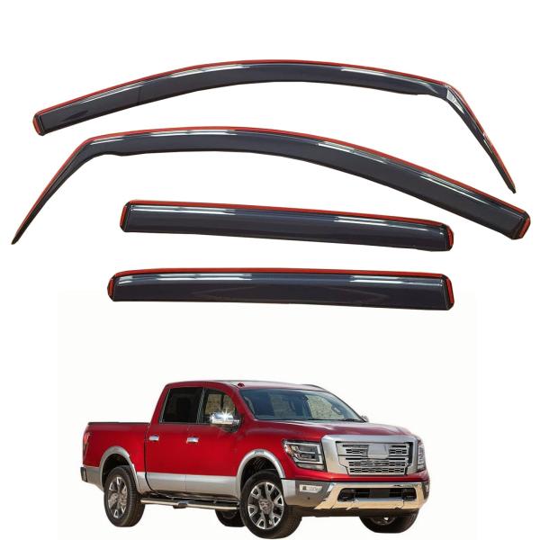 商品名:  Gldifa inchannel Window Visor Rain Guards Compatible with Nissan Titan Crew Cab 2017-2025 With 4 Full Size Doors W...