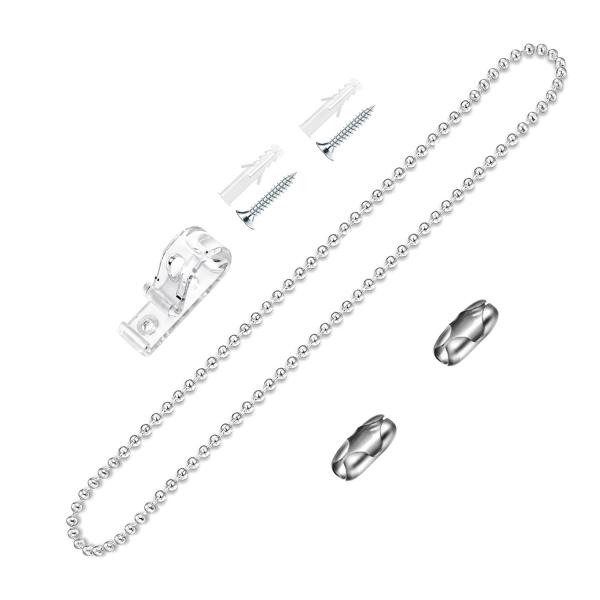 商品名: COHMOLY #10ステンレススチールエンドレスチェーン、連続ループメタルビーズチェーン1個付きチャイルドセーフティPクリップと2個のマッチングコネクタ付きウィンドウブラインド垂直交換用(ドロップ長さ76.2 cm) COHMO...