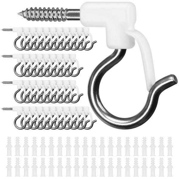 商品名:  SELEWARE Stainless Steel 40 Pcs Q-Hanger, Home Christmas Lights Hanger Hooks with Screw for Garage New Year Party ...