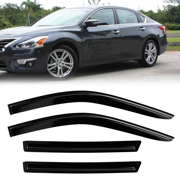 商品名:  Fullux Window Rain Guards Compatible 2013-2018 Nissan Altima 4PC Window Visors Vent Shade Deflector Tape Onブランド: F...