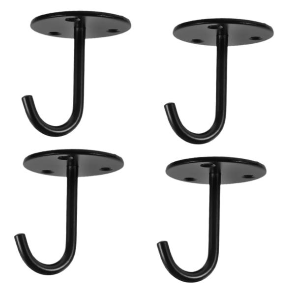 商品名:  HAKIDZEL 4pcs Heavy Duty Stainless Steel Ceiling Mount Hooks Black Screw Hangers for Organizing Coats Towels Backp...