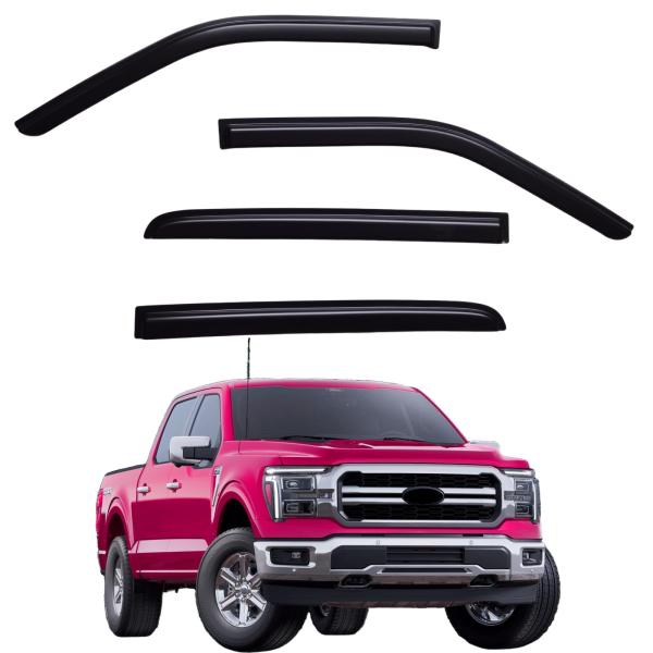 商品名:  YCLizz Window Visors Rain Guards fits Ford F150 SuperCrew 2015-2025, Window Wind Deflectors Vent Shades for 2017-2...