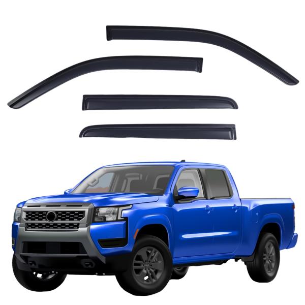 商品名:  YCLizz Window Visors Rain Guards Compatible with Nissan Frontier Crew Cab 2022-2026, Out-Channel Side Window Wind ...