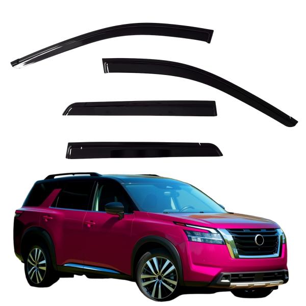 商品名:  YCLizz Window Visors Rain Guards Compatible with Nissan Pathfinder 2022-2025, Out-Channel Side Window Wind Deflect...