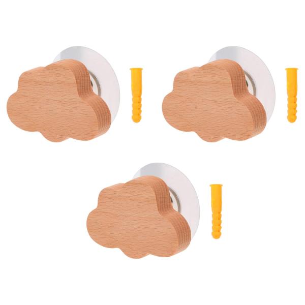 商品名:  BESPORTBLE 3Pcs Non-Marking Wood Adhesive Hooks Wall Mount Coat Hangers Hanging Hooks for Home Organization and De...
