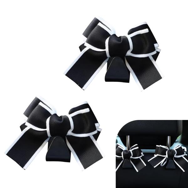 商品名:  Qurbuns 2 PCS Car Seat Headrest Hooks, Cute Bow Back Seat Storage Hangers for Handbag Purse Coat, Universal Auto O...