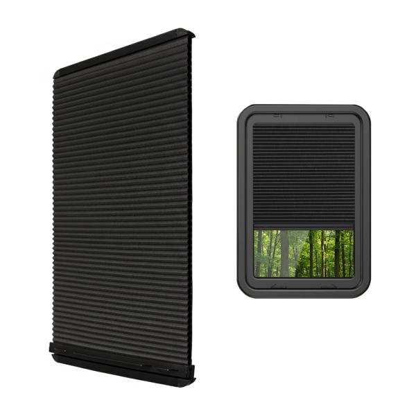 商品名: RVドアウィンドウシェード 交換用 セルラーRVドアシェード Lippert Prepted 玄関ドア用 12インチ x 21インチ キャンパードア ウィンドウシェード Lippert 薄型シェード RVドア対応 ブラック RV ...