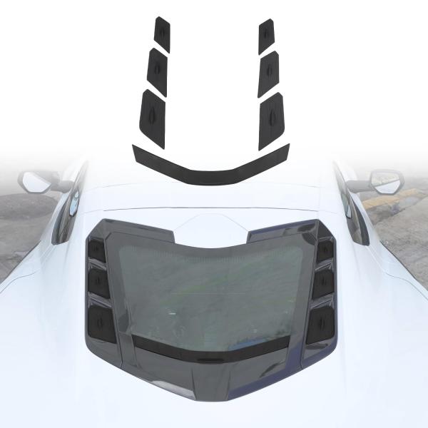 商品名: Fgtagtal ドライベイベントブロックカバー リアウィンドウスポイラー Corvette C8 2020-2025 リアエアベント水保護キットと互換性があり、洗車時にエンジンベイに過剰な水が侵入するのを防ぎます Fgtagta...