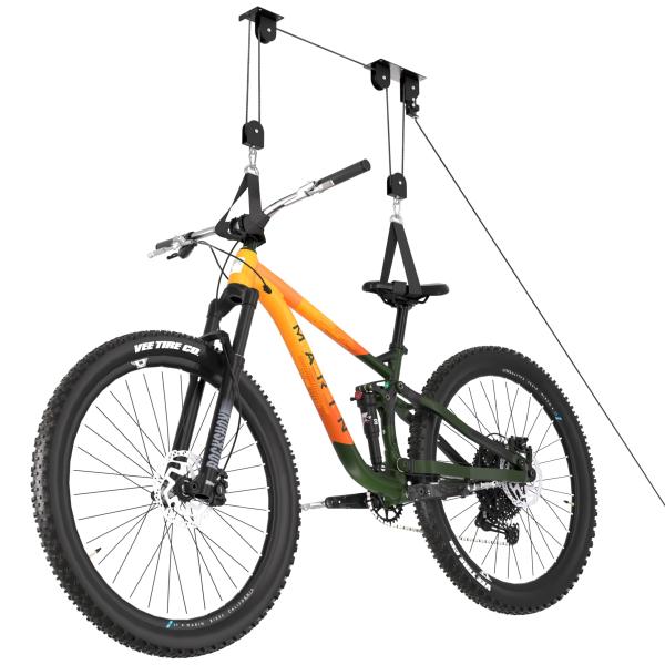 商品名:  ZEUMIE Bike Hoist, Ceiling Mount Bike Hanger Holds 100 lbs, Ebike Lift Garage Overhead Storage for Bike, Ladder, S...