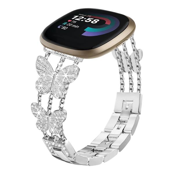 商品名: Alociaga キラキラバンド Fitbit Versa 2/1/Lite/SE対応 22mm ダイヤモンドバタフライ スタイリッシュ レディースストラップ Fitbit Versaスマートウォッチ交換用ストラップ Alocia...