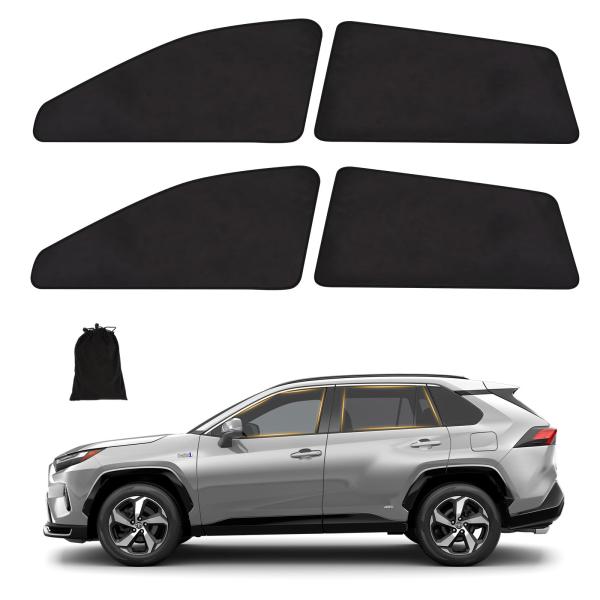 商品名: XCBYT カーウィンドウシェード 2019-2024 トヨタ RAV4用 スエード生地 カーウィンドウカバー プライバシー保護 カスタムフィットデザイン スチールリング内蔵 紫外線&amp;熱保護 磁気取り付け XCBYT Ca...