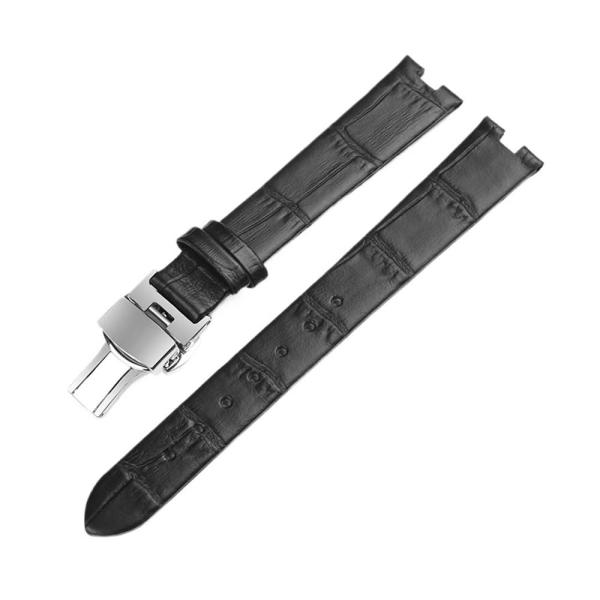 商品名:  AKOUFAL Fit For Rado Leather Watch Band R2285415 Male And Female Notch Watch Strap Butterfly Buckle 14 18(White Bl...