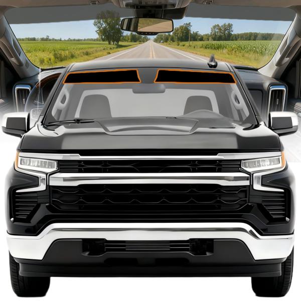 商品名:  AUTOTEK Windshield Sun Strip for 2019-2026 Chevy Silverado 1500 Crew/Extended/Regular Cab | 2-Ply Car Window Strip...