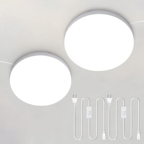 商品名:  2 pack LED plug in ceiling light，bedroom no wiring，wall lamp，9.8 feet plug cord，balcony light、 Cabinet light、Kitch...