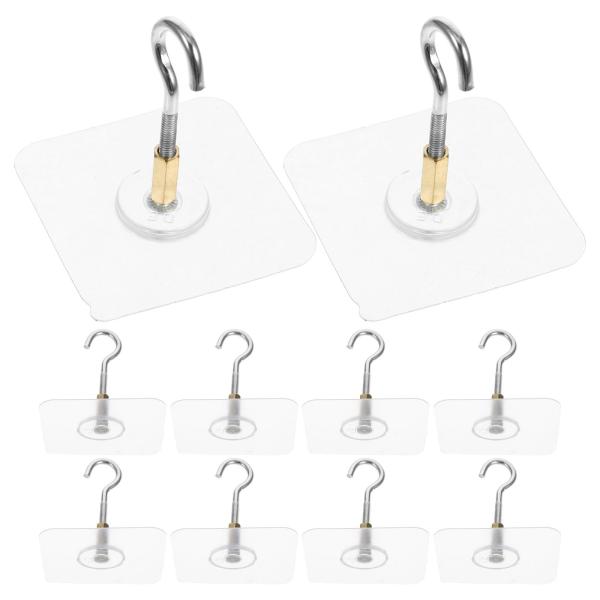 商品名:  Garneck 12 Pcs Adhesive Ceiling Hooks Heavy Duty No Drill Plant Hanging Hooks for Kitchen Bathroom Garden Storage ...