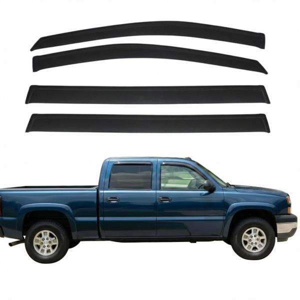 商品名:  4pcs Window Visor Rain Guards Compatible with Chevrolet Silverado &amp; GMC Sierra 1500/2500/3500/2500HD Extended ...