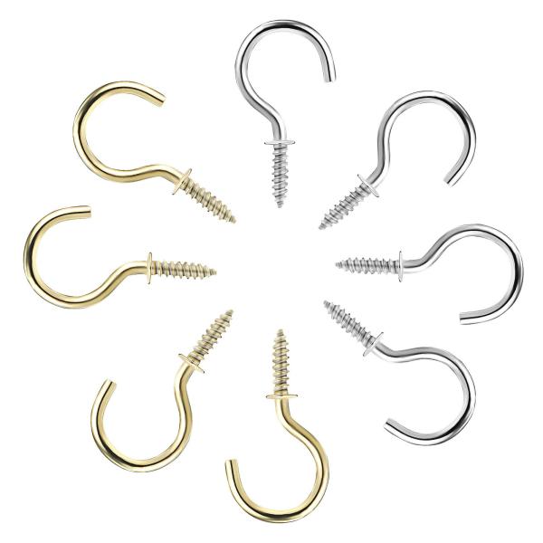 商品名:  Cabilock Metal Screw-in Ceiling Hooks Mug Hooks 1-inch Silver Gold for Hanging Plants Cups Jewelry 100pcs Set for ...