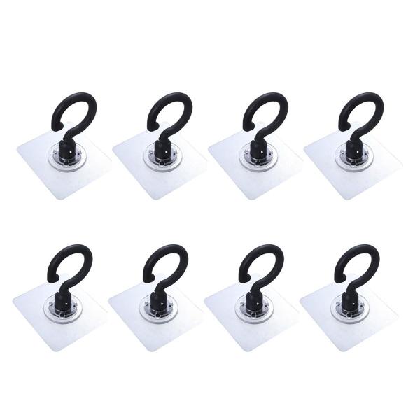 商品名:  COHEALI 8pcs Black Adhesive Wall Hooks and Ceiling Hangers, Strong Sticky Rotatable Utility Hooks for Home Storage...
