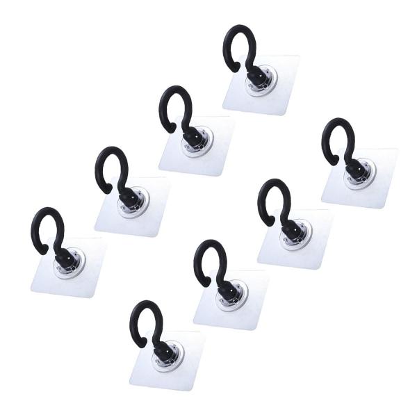 商品名:  TOBBOMEY 8pcs Black Adhesive Wall Hooks Ceiling Hangers Waterproof Sticky Hooks for Bathroom Kitchen Multi-Purpose...