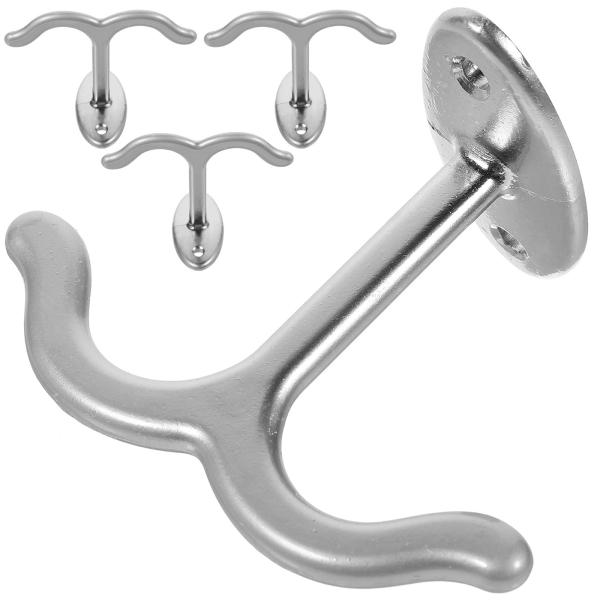 商品名:  Uonlytech Zinc Alloy Double Prong Ceiling Hook for Coat and Hat Hanging, Matte White Finish, 4pcs Set, Sturdy Ward...