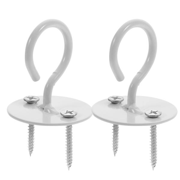 商品名:  HOODANCOS Heavy Duty Iron Ceiling Hook, Ceiling Lantern Hanger 2 Self-Tapping Screws, Small White Metal Swag Hook ...