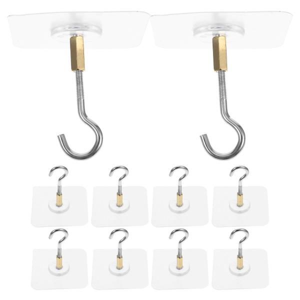 商品名:  TOYANDONA 12pcs No Drill Adhesive Ceiling Plant Hooks Strong Sticky Hanging Hooks for Indoor Kitchen Bathroom Stor...