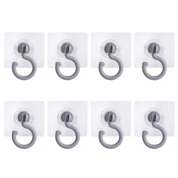 商品名:  Zerodeko 8pcs Gray Sticky Ceiling Hooks Strong Adhesive Wall Hangers Rotatable Utility Hooks for Home Kitchen Bath...