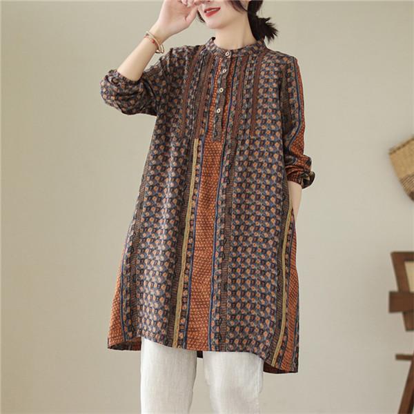 商品コード：「yl17710」素材 コットン           サイズ（CM)             M 総丈89cm，バスト104cm ，肩幅47cm，袖丈52cm     L 総丈90cm，バスト108cm ，肩幅48cm，袖丈53...