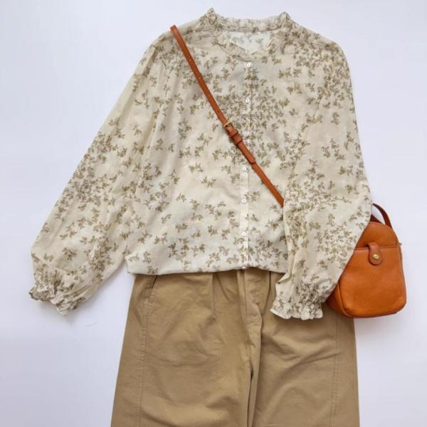 商品コード：「yl20579」素材 コットン         サイズ（CM)          M 総丈64cm，バスト100cm ，肩幅40cm，袖丈56cm    L 総丈65cm，バスト104cm ，肩幅41cm，袖丈57cm    ...