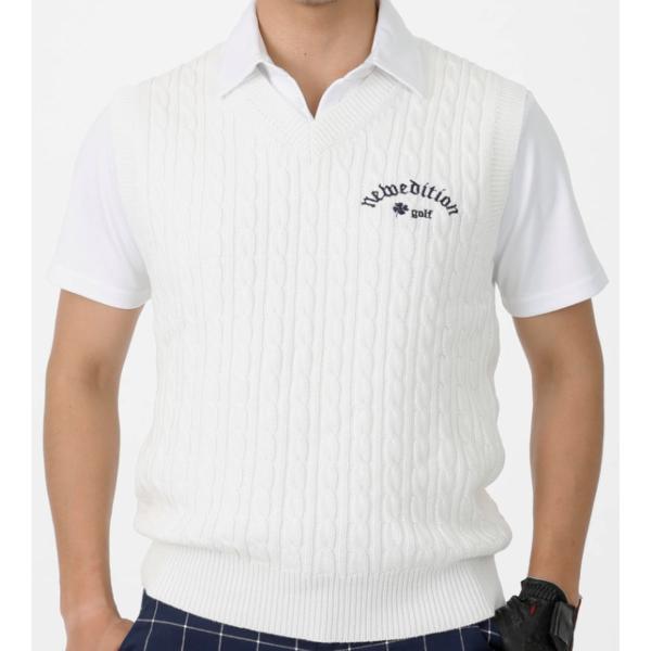 ゴルフベストメンズ ゴルフセーターメンズ ゴルフウェア メンズ 秋冬 ケーブルメンズ無地 セーター メンズ コットン Vネックベスト 父の日 ...