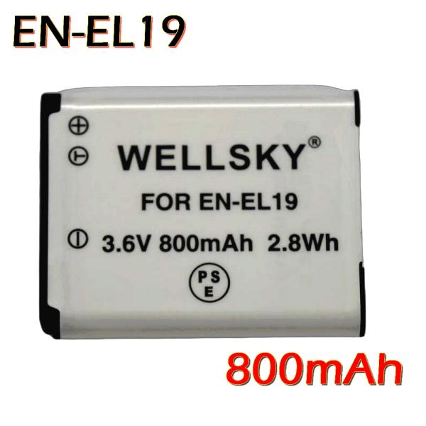 互換可能バッテリー： Nikon ニコン EN-EL19 / Sony ソニー NP-BJ1  電圧： 3.6V 容量： 800mAh 対応機種Nikon ニコン CoolpixS32 / S33 / S100 / A100 / W100 ...
