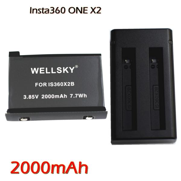 互換可能バッテリー：  Insta360 ONE X2 用 バッテリー  電圧 ： 3.85V    容量 ： 2000mAh  1個□対応機種 ： Insta360 ONE X2 □特徴●内蔵セル：グレードSセル使用●保護回路：本製品には...