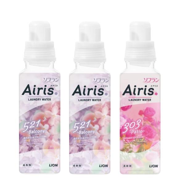 【ブランド】ソフラン【シリーズ】エアリス Airis【メーカー】ライオン【商品タイプ】柔軟剤／ランドリーウォーター【容器タイプ】本体【セット内容】パティオ480ml×1本＋バルコニー480ml×2本【合計本数】3本【合計容量】1,440ml...