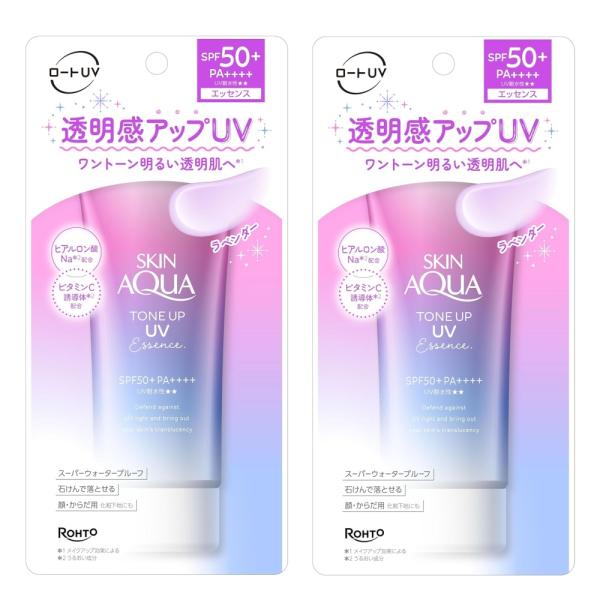【ブランド】 スキンアクア (SKIN AQUA)【商品の形状】 エッセンス（ジェル状日焼け止め）【香 り】 心ときめくサボンの香り【内容量】 80ml × 2個【効 果】 UVカット、乾燥ケア、ツヤ肌演出