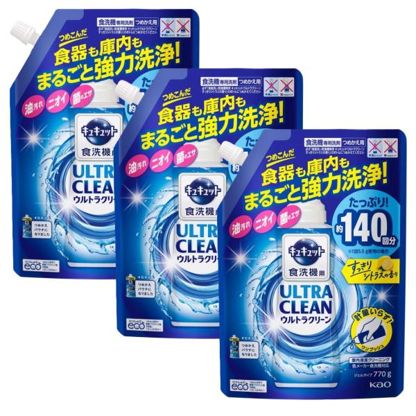 【ブランド】キュキュット【商品の形状】食洗機用洗剤（ジェルタイプ・つめかえ用）【香 り】すっきりシトラスの香り【メーカー】花王