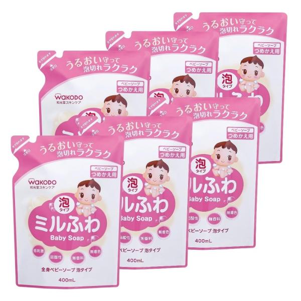 【ブランド】　和光堂【肌タイプ】　敏感肌【特 徴】　うるおいを与える, 汚れの除去【容量】　400ml × 6個