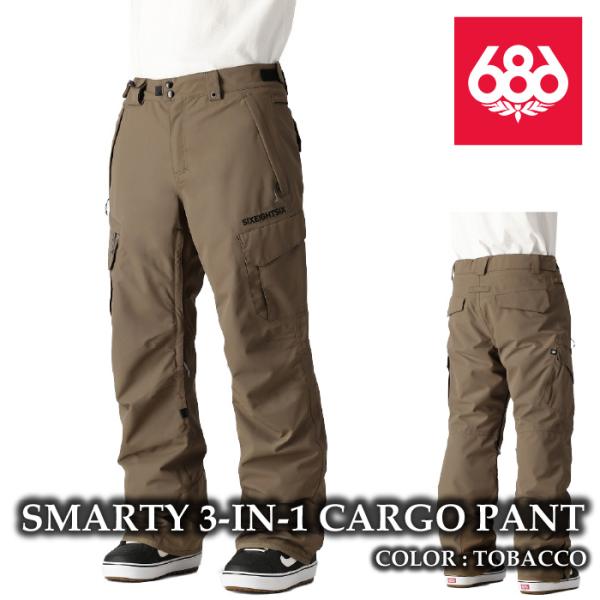 日本正規品 スノーボード ウェア パンツ シックスエイトシックス 686 SMARTY 3-IN-1 CARGO PANT Tobacco メンズ 24-25 爆買