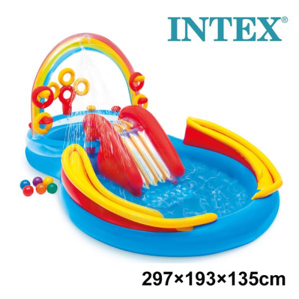 日本正規品 インテックス INTEX レインボーリングプレイセンター 297cm U-57453 ビニールプール 家庭用プール 爆買