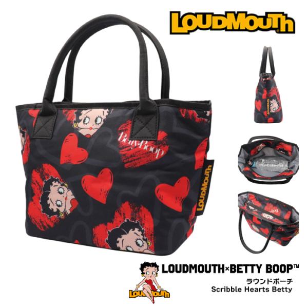 日本正規品 ゴルフ ラウドマウス LOUDMOUTH BETTYBOOP ラウンドポーチ Scribble Hearts Betty ベティブープ メンズ レディース ユニセックス 2026