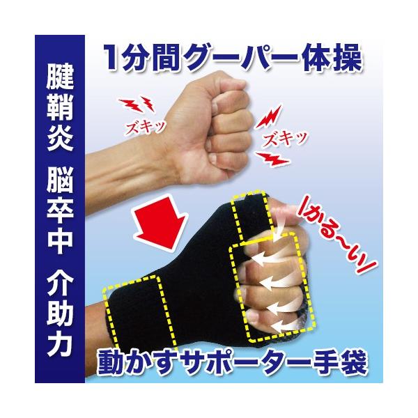 (サポーター＆リハビリ効果で改善)手首・指・親指の腱鞘炎、ばね指、マウス腱鞘炎、手のひら、脳卒中の手のしびれに!『てぶらくさん』・装着して動かしながら改善をする。・動かしながら筋肉を強化・動かすとスムーズに軽く動く・マッサージ効果で気持ちいい。