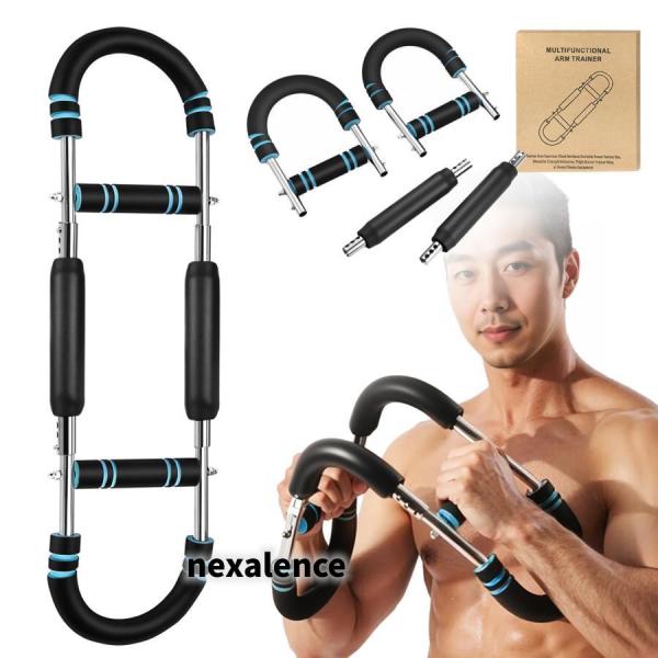 【革新的な自宅用筋トレ器具】このツイスターアームトレーナーは従来のアームトレーニングバーと違い、使用方法により、大胸筋、上腕二頭筋、太腿四頭筋、広背筋など複数筋肉群を効果的に鍛えられ、より強い体を手に入れることができます。ホーム筋トレに最適...