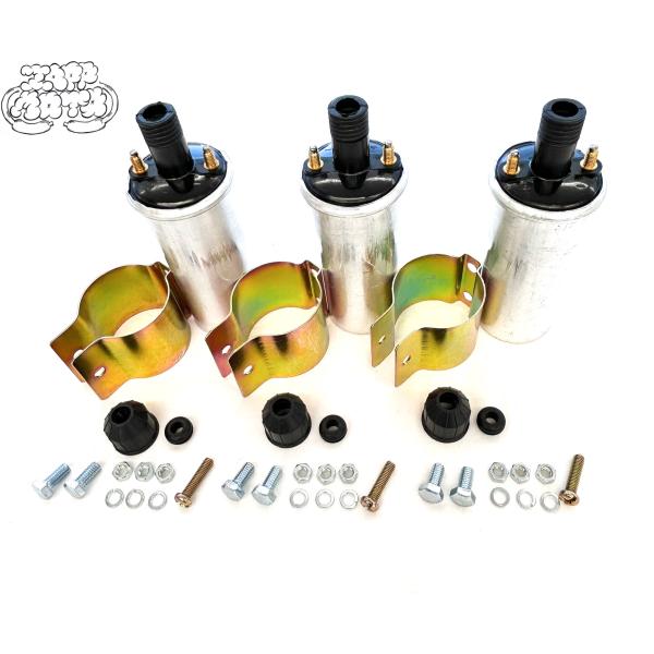 S1 S2 S3 KH250 H1B バッテリー点火のポイントモデル車にご使用いただけるイグニッションコイルです。CDI点火やフルトラ点火の車両は使用できません。取り付けボルトから熱を逃がしますので、必ず金属部分にお取り付け下さい。また、純...